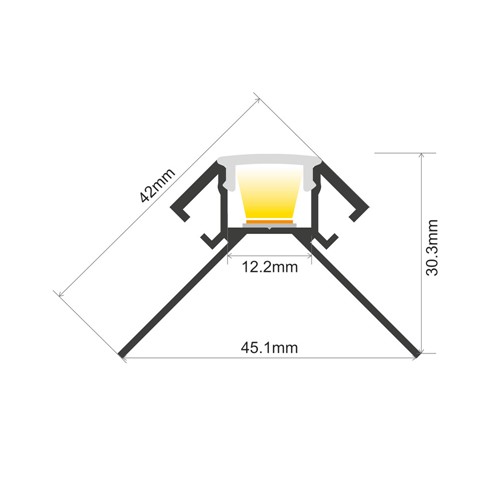 Integral LED | PROFILE ALUMINIUM CORNER SURFACE MOUNT 2M FROSTED ...